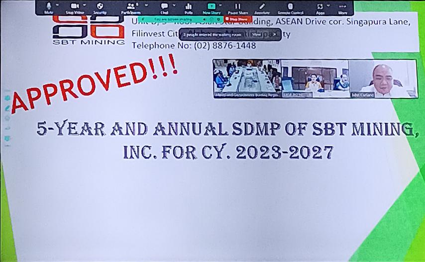 Approved in 5-year Annual SDMP – SBT Mining